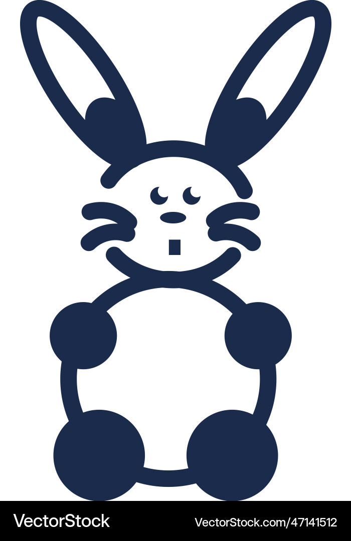 Easter bunny icon filled bunny icon from Vector Image