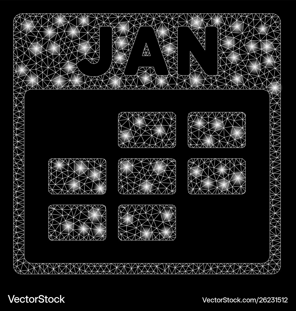 Flare mesh carcass january calendar grid Vector Image