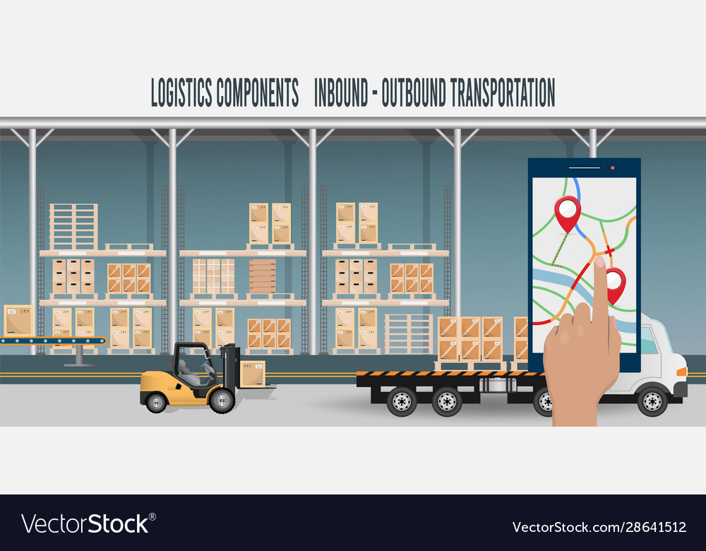 Inbound-outbound transportation Royalty Free Vector Image Inbound-outbound transportation Royalty Free Vector Image