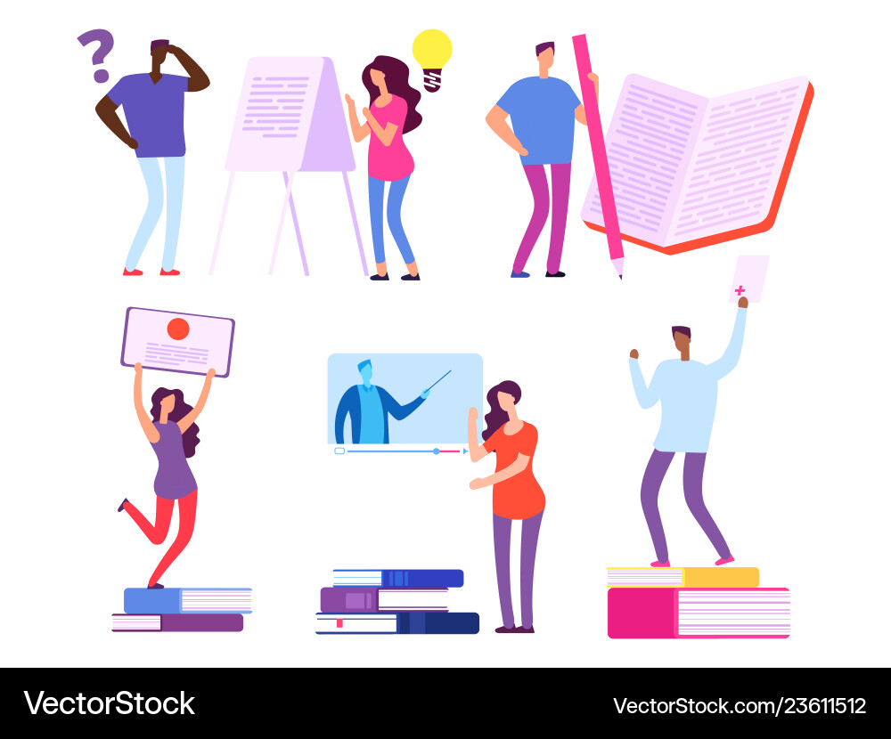 International people students get education from Vector Image