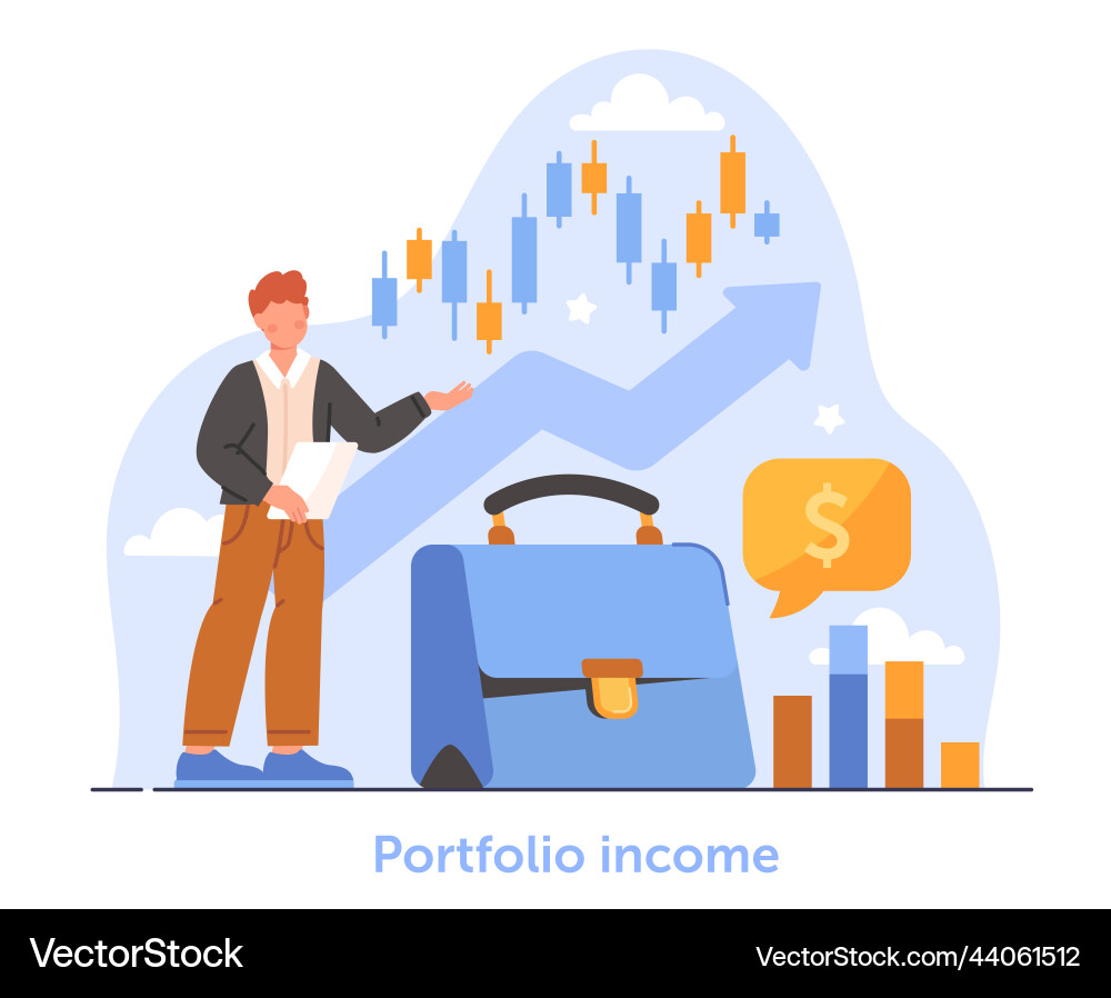 Portfolio income concept Royalty Free Vector Image