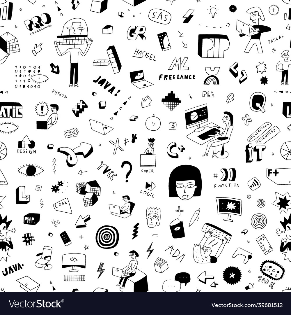 Programming computer technology - seamless Vector Image