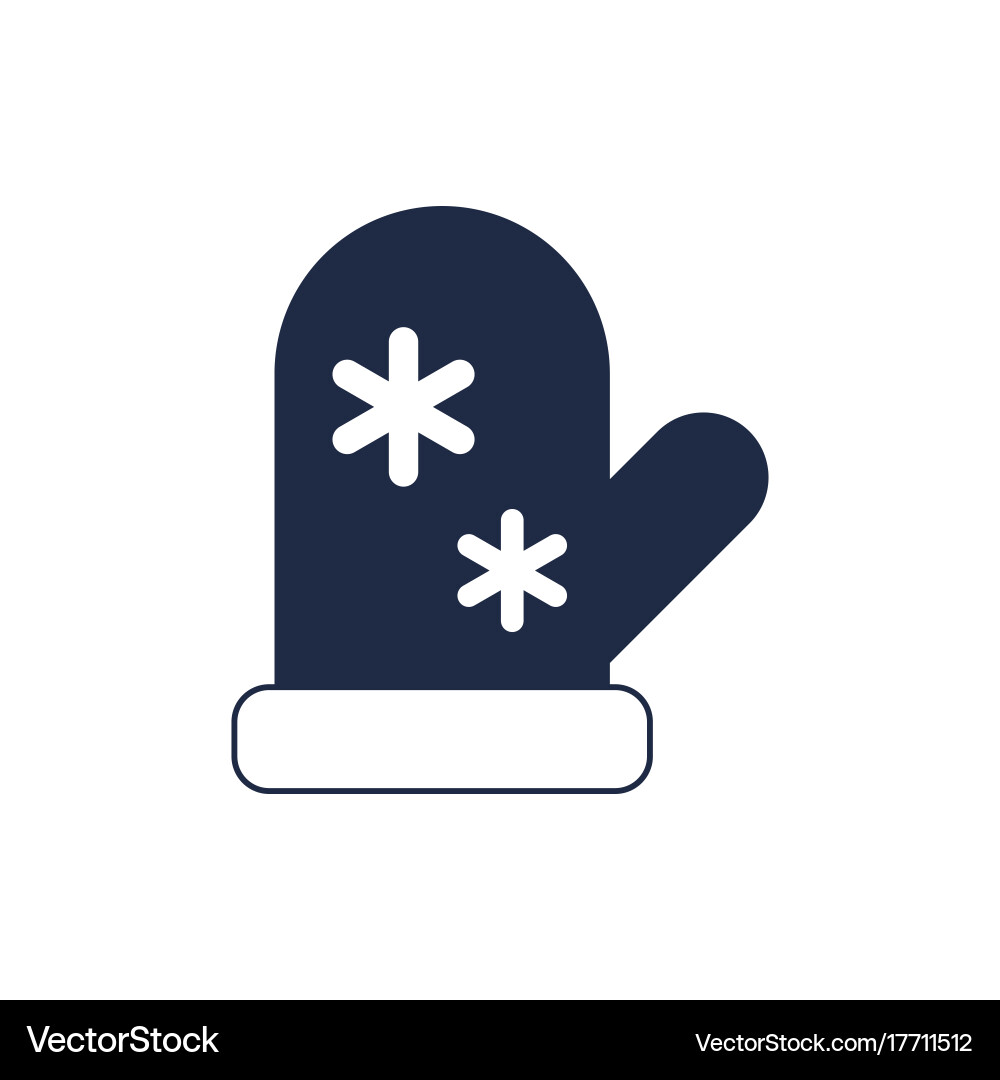 Santa claus mitten isolated icon Royalty Free Vector Image