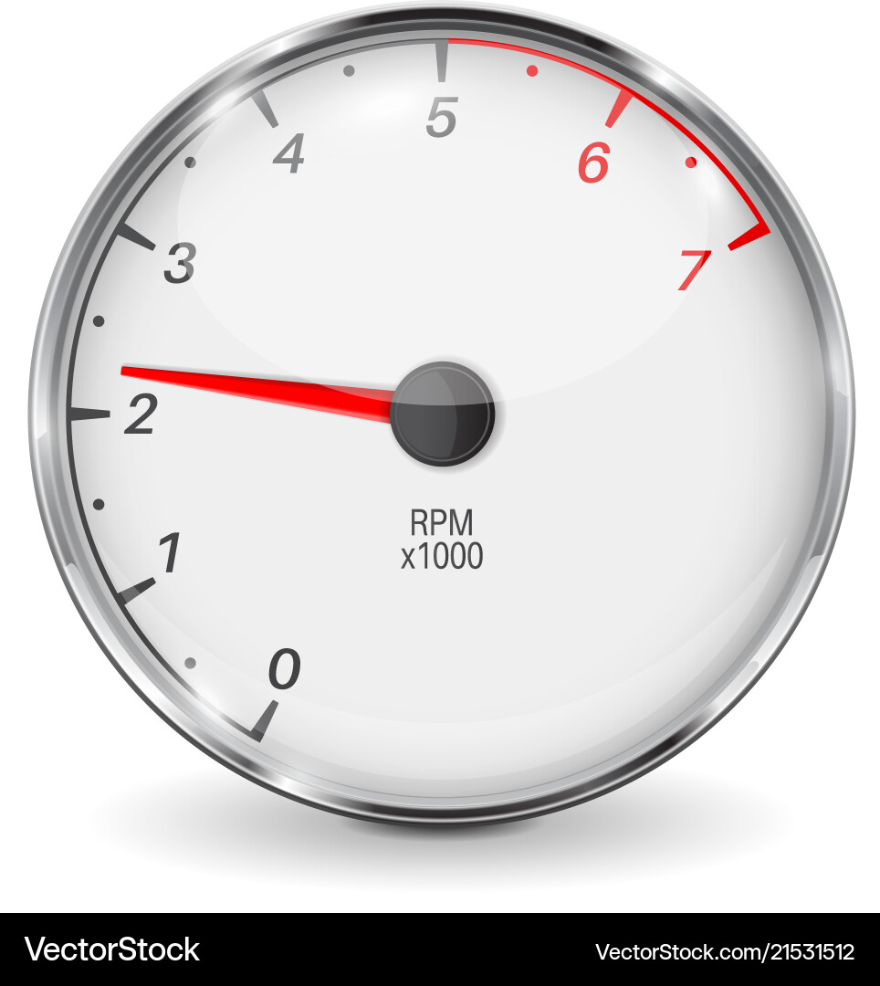 Tachometer 3d vehicle gauge Royalty Free Vector Image