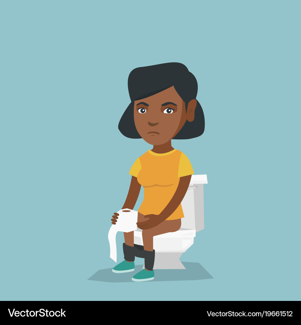 Woman suffering from diarrhea or constipation Vector Image
