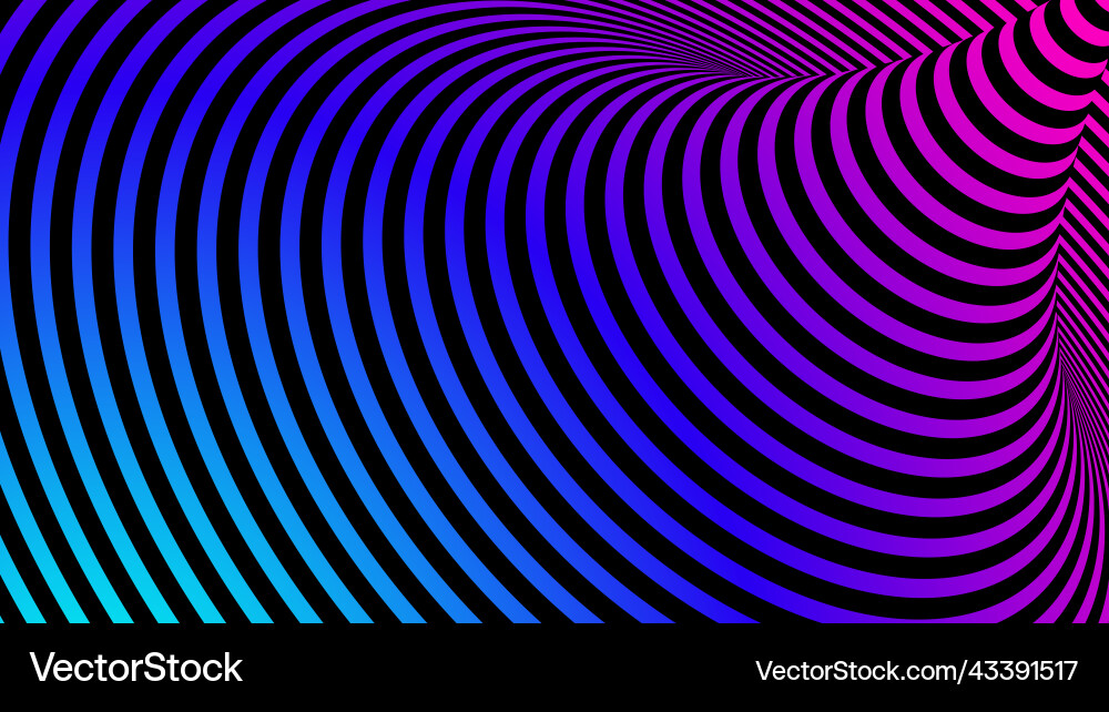3d abstract black twisted spiral lines optical Vector Image