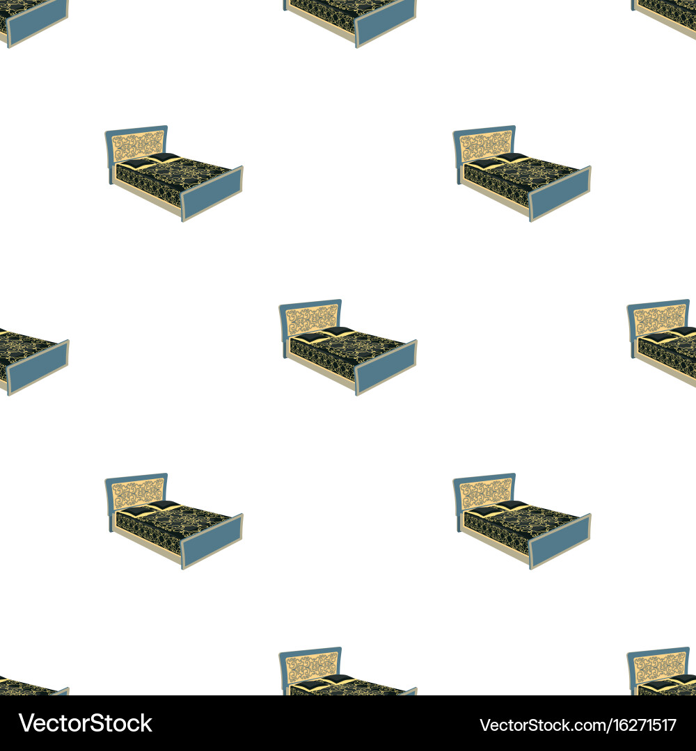A bed with backs pillows and coverlet beds Vector Image
