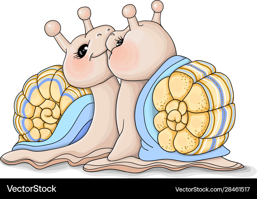 A boy and girl snails Royalty Free Vector Image