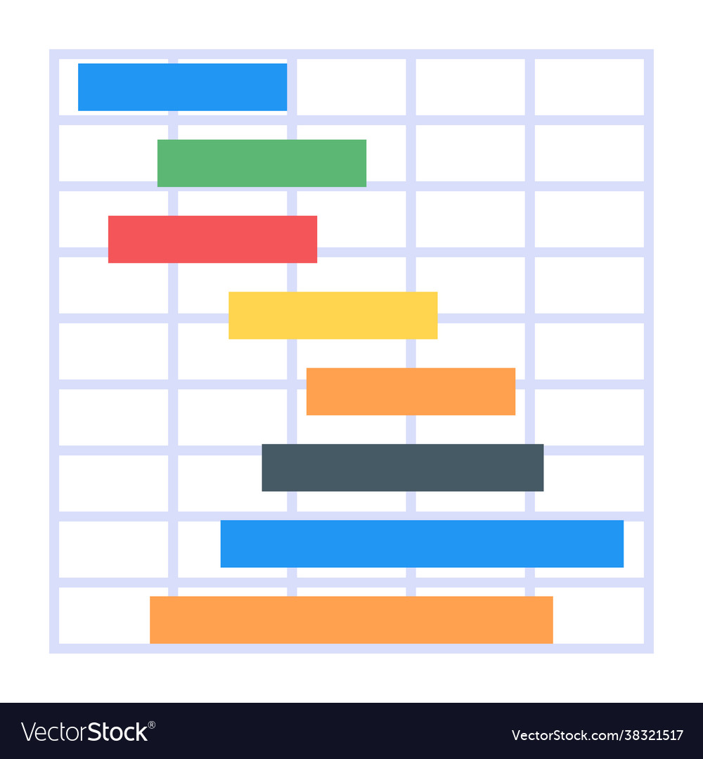 Basic gantt plot chart Royalty Free Vector Image