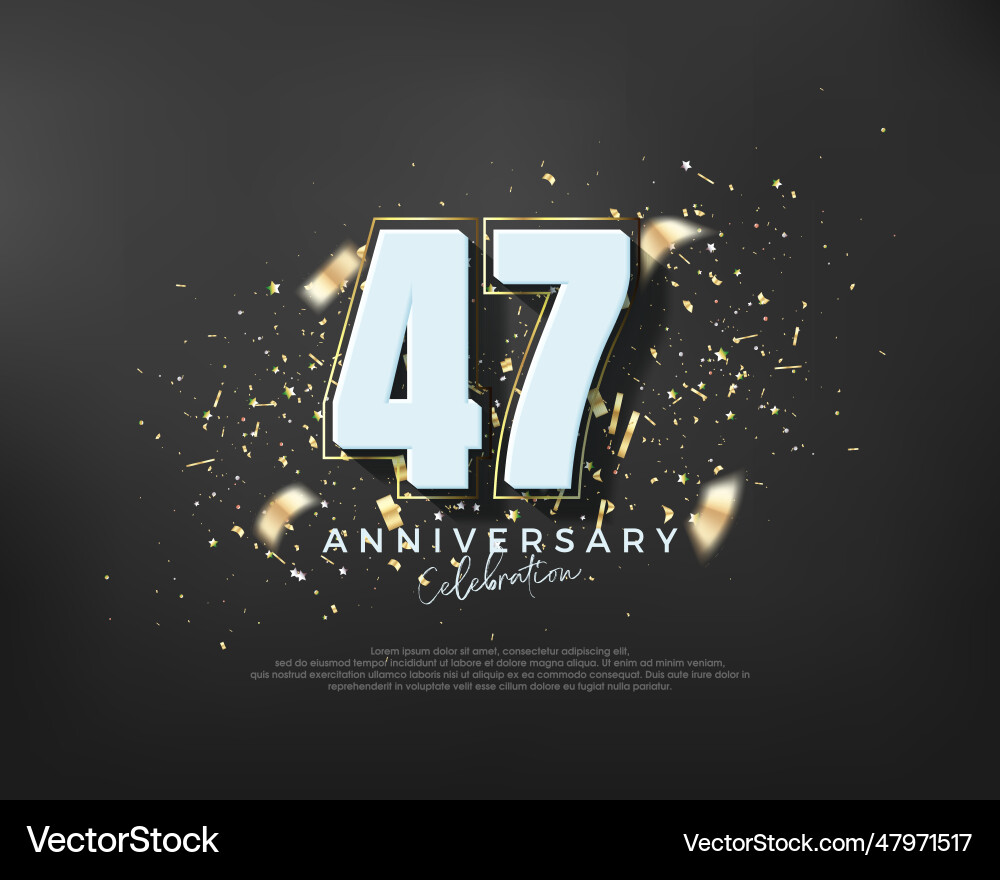 Bold number 47th premium design for 10th Vector Image