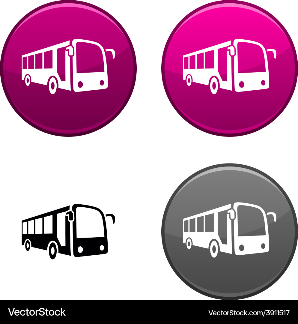 Bus button Royalty Free Vector Image - VectorStock
