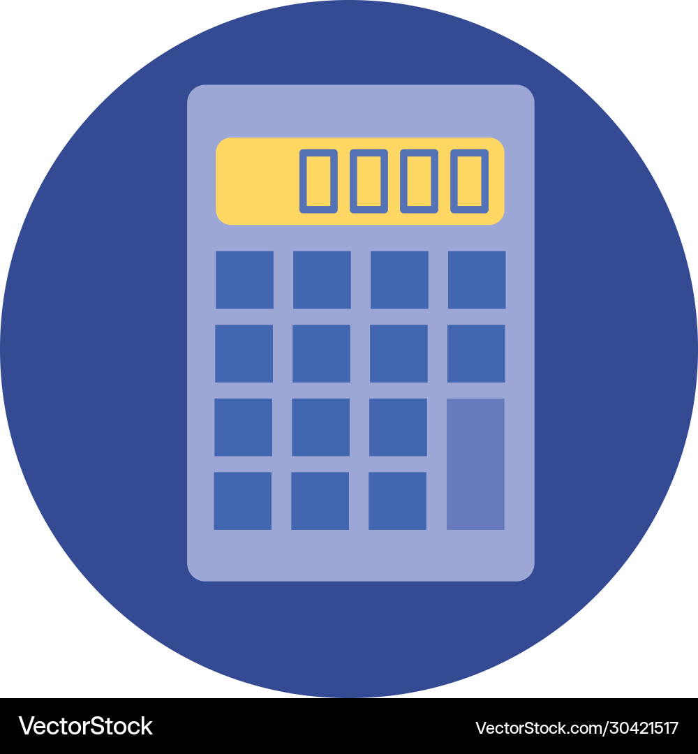 Calculator math block and flat style icon Vector Image