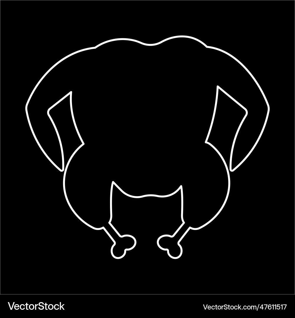 Chicken whole black white line icon element Vector Image