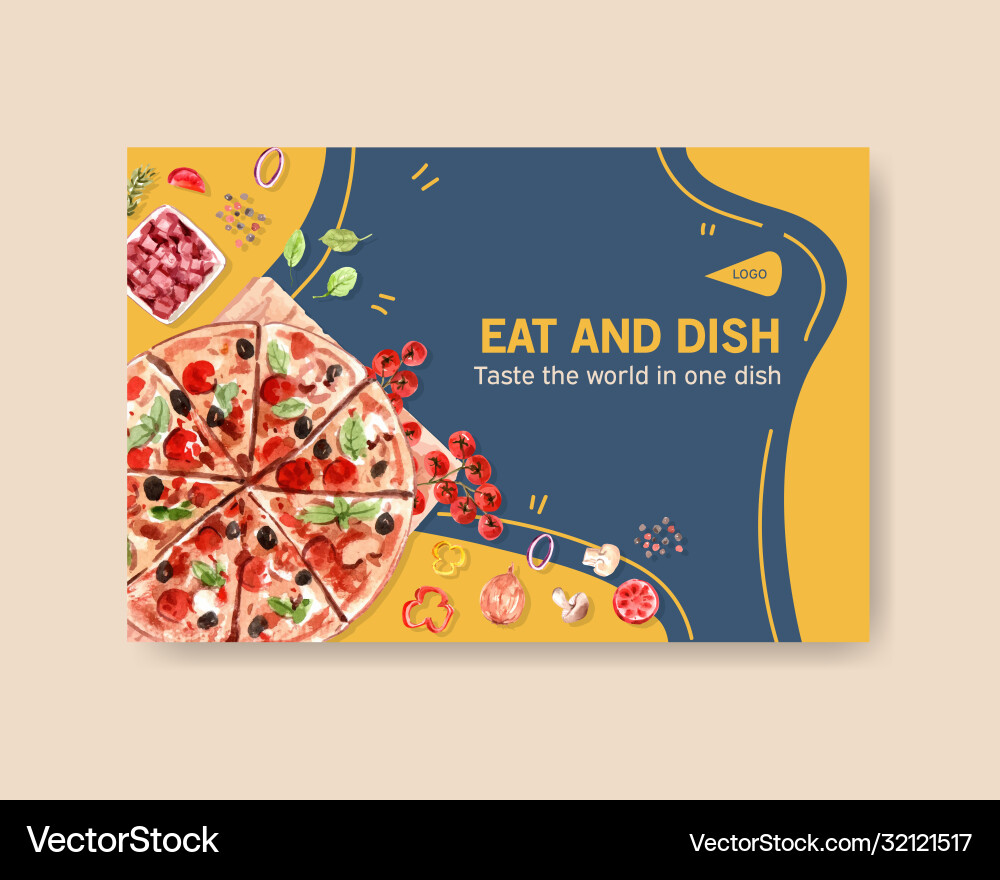 Facebook template with cooking design Royalty Free Vector