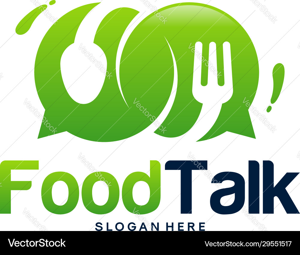 Food talk logo template designs discuss Royalty Free Vector