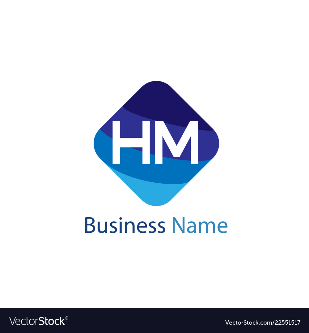 Initial hm letter logo design Royalty Free Vector Image