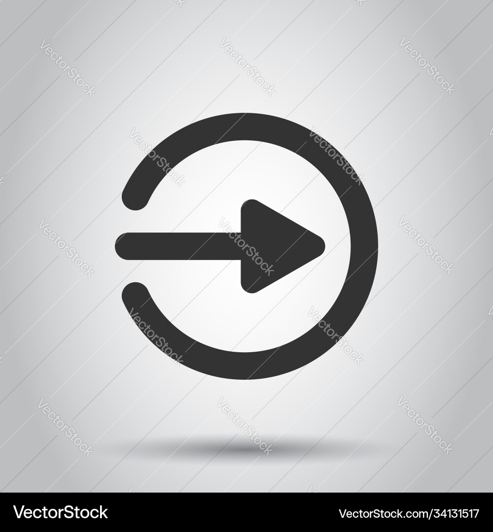 Login icon in flat style arrow access on white Vector Image