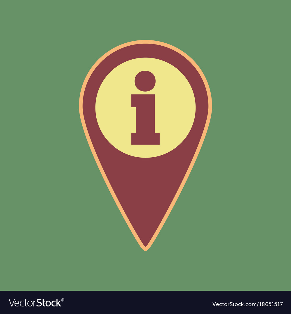 Map pointer with information sign Royalty Free Vector Image