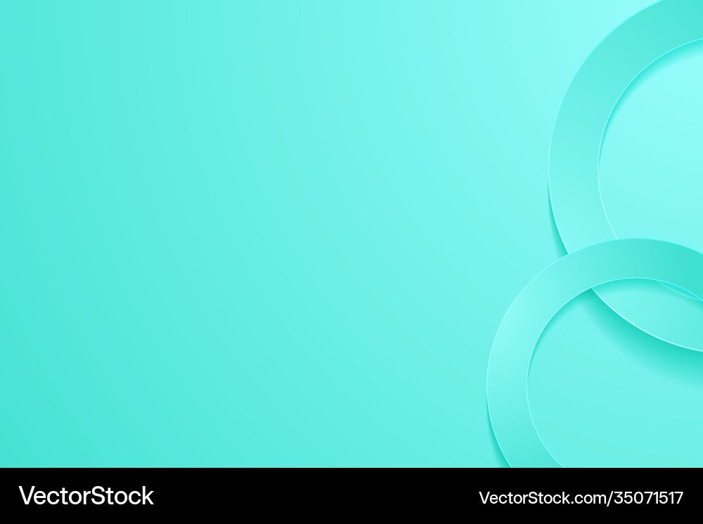 Modern turquoise backgrounds 3d circle papercut Vector Image