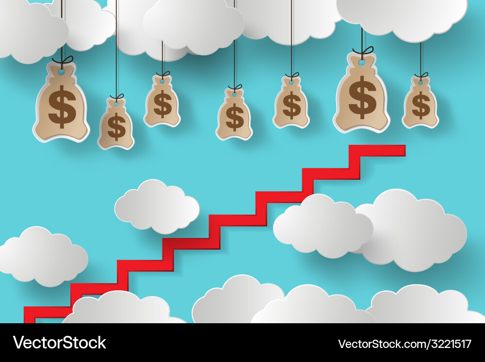 Money and stair Royalty Free Vector Image - VectorStock