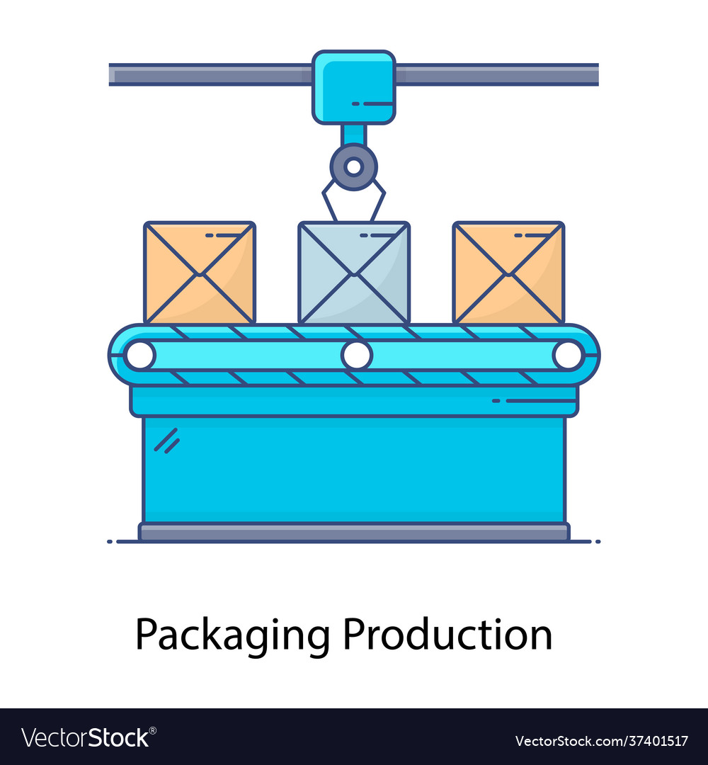 Packaging production Royalty Free Vector Image