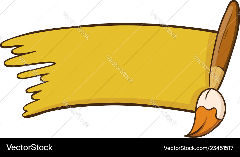 Paint brush with blank splatter sign Royalty Free Vector
