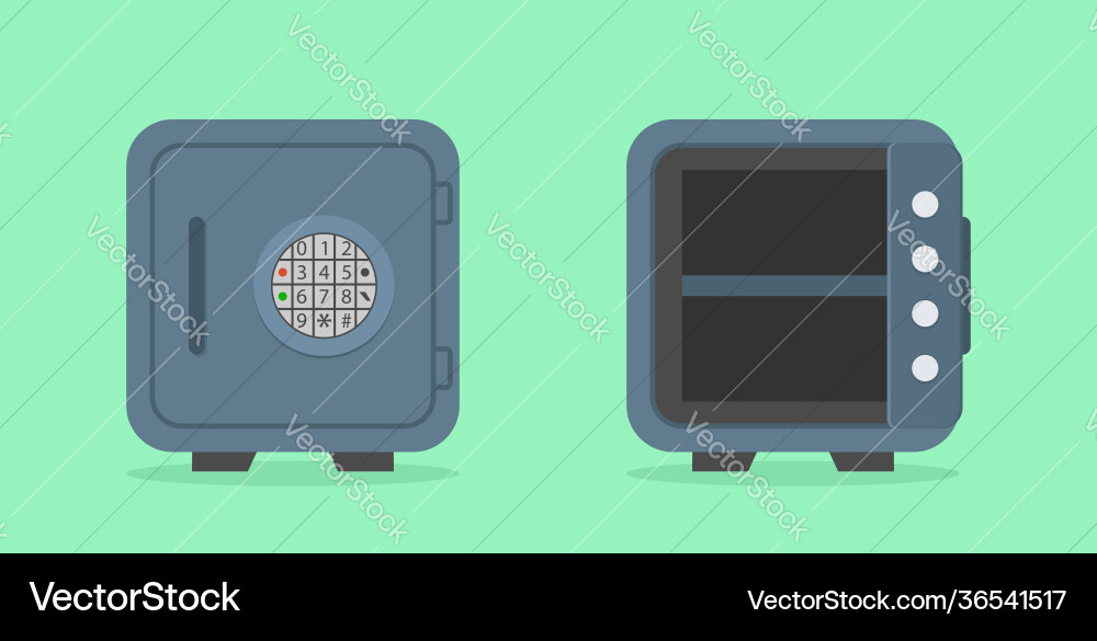 Safe box vault in bank icon open empty safe Vector Image