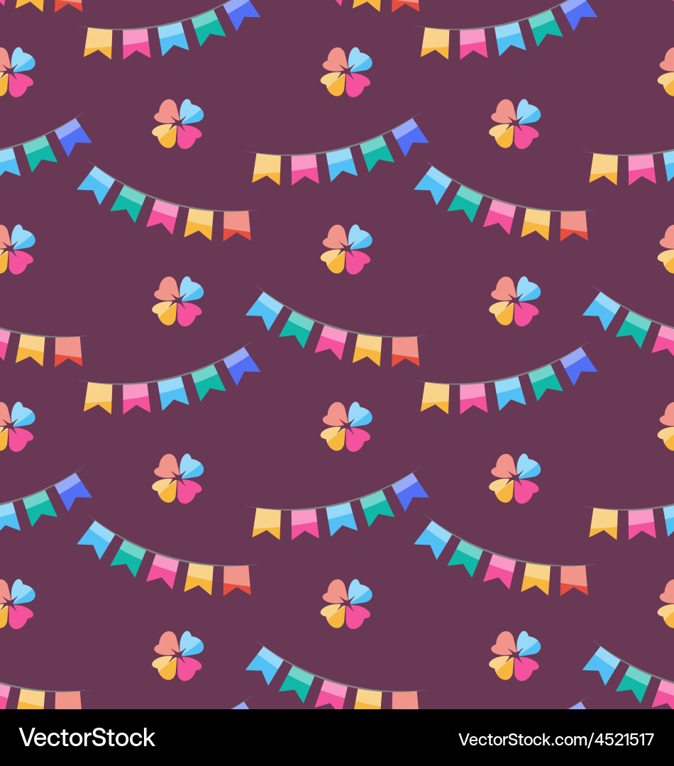 Seamless funny texture with colorful buntings Vector Image