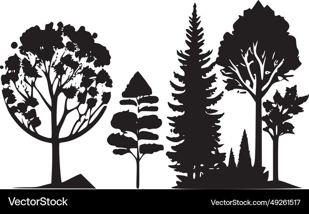 Trees - minimalist and simple silhouette Vector Image