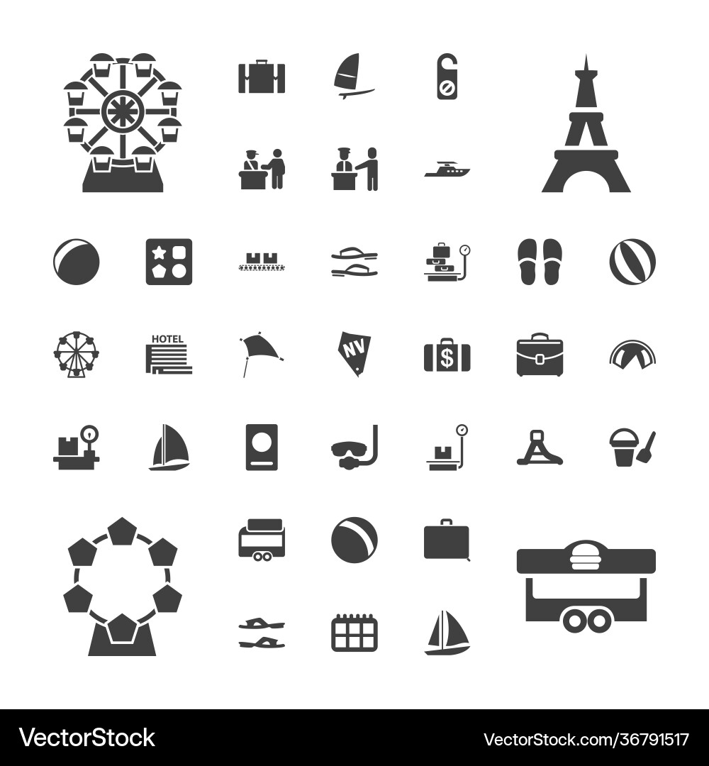 Vacation icons Royalty Free Vector Image - VectorStock