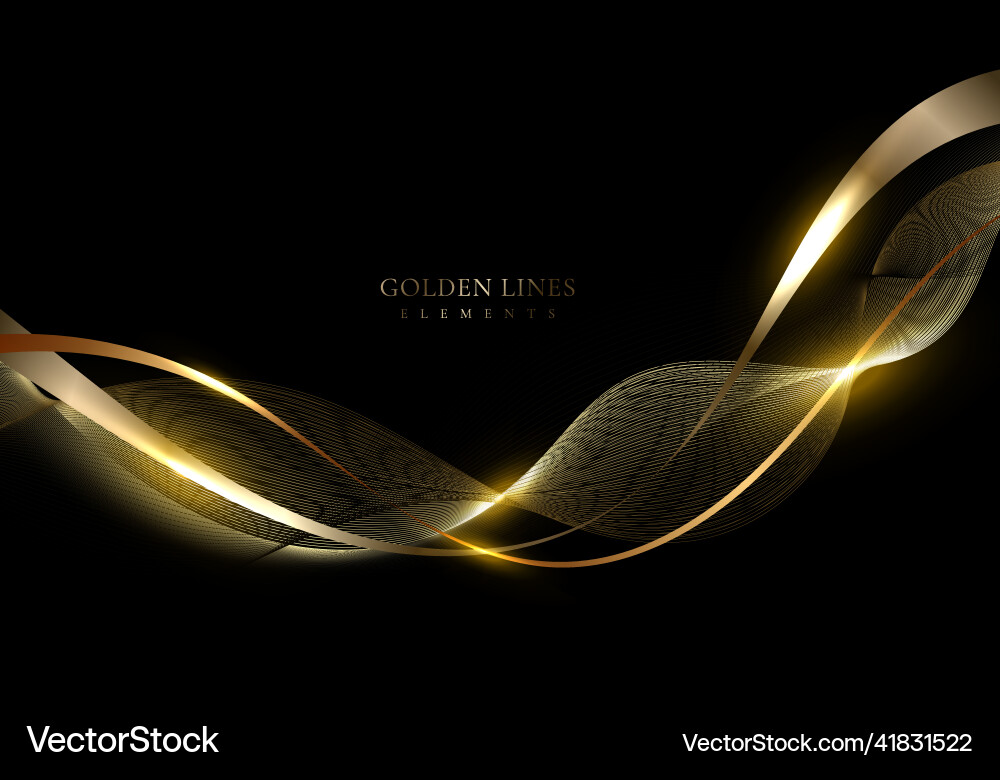 Abstract modern luxury golden wave lines Vector Image