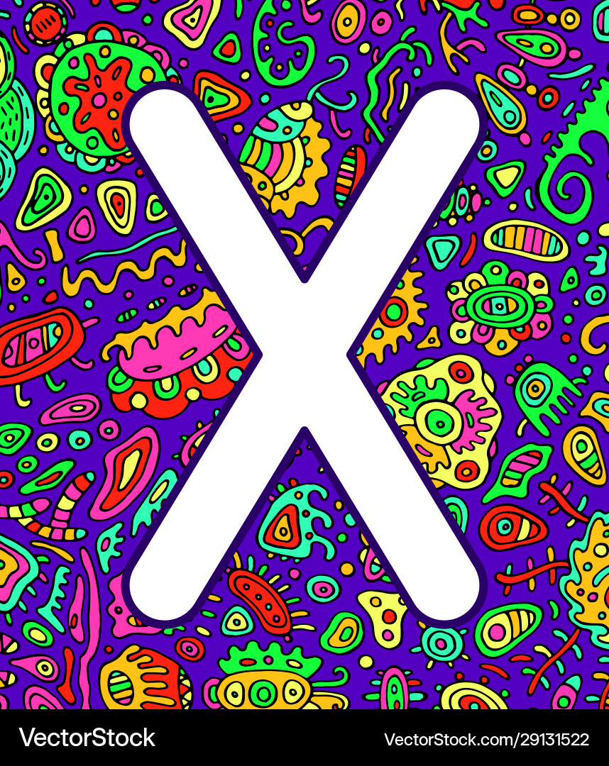 Ancient scandinavian rune gebo with doodle Vector Image