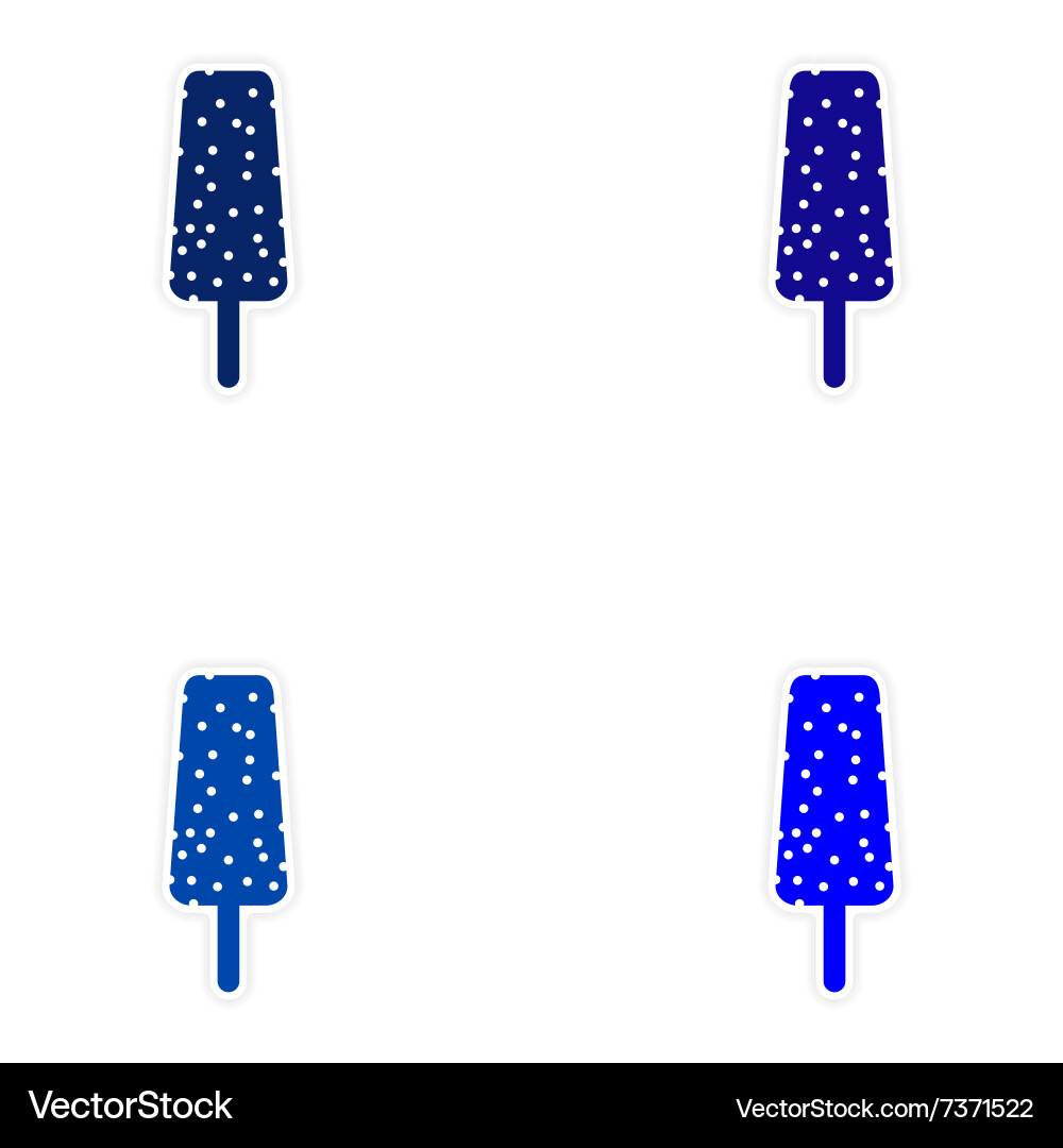 Assembly realistic sticker design on paper ice Vector Image