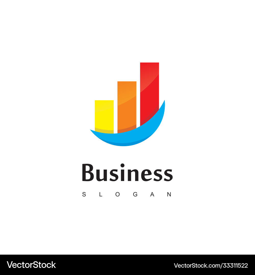 Business logo with good progress chart diagram Vector Image