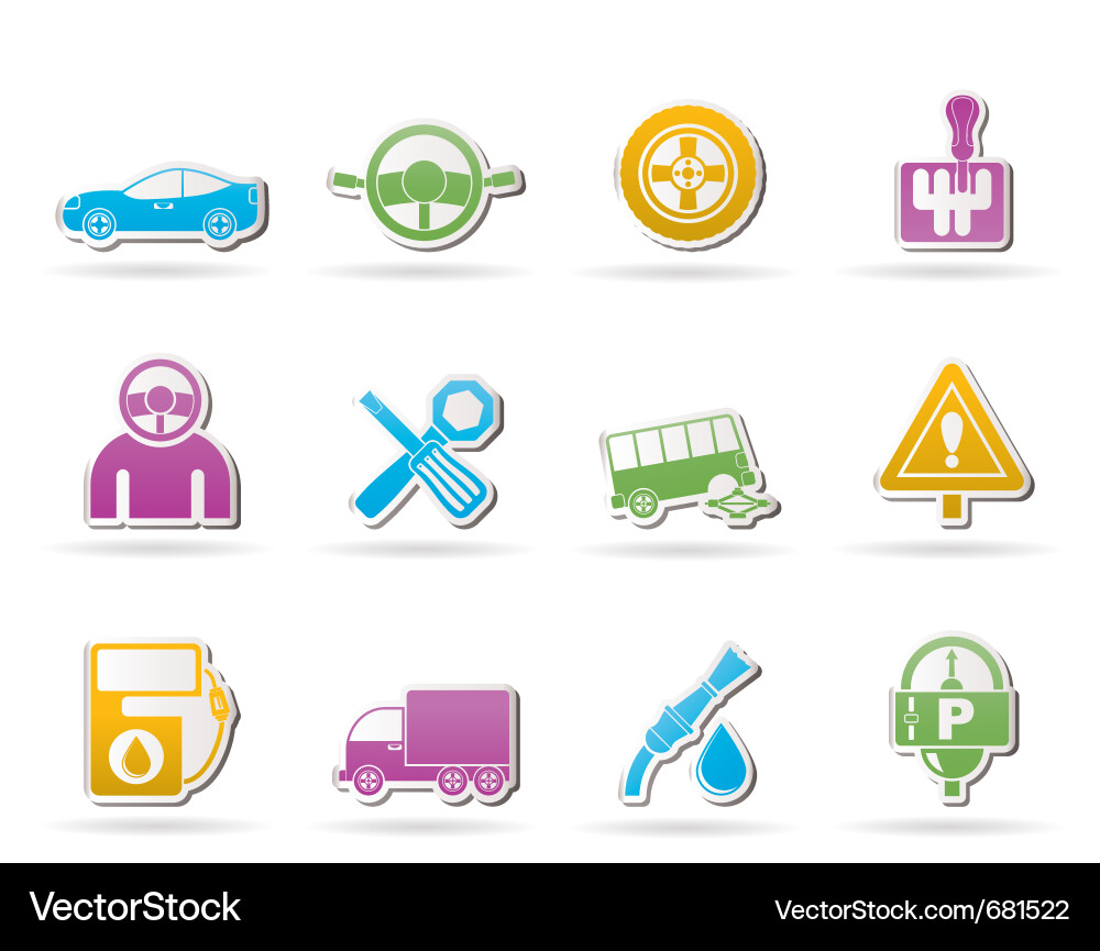 Car services and transportation icons Royalty Free Vector