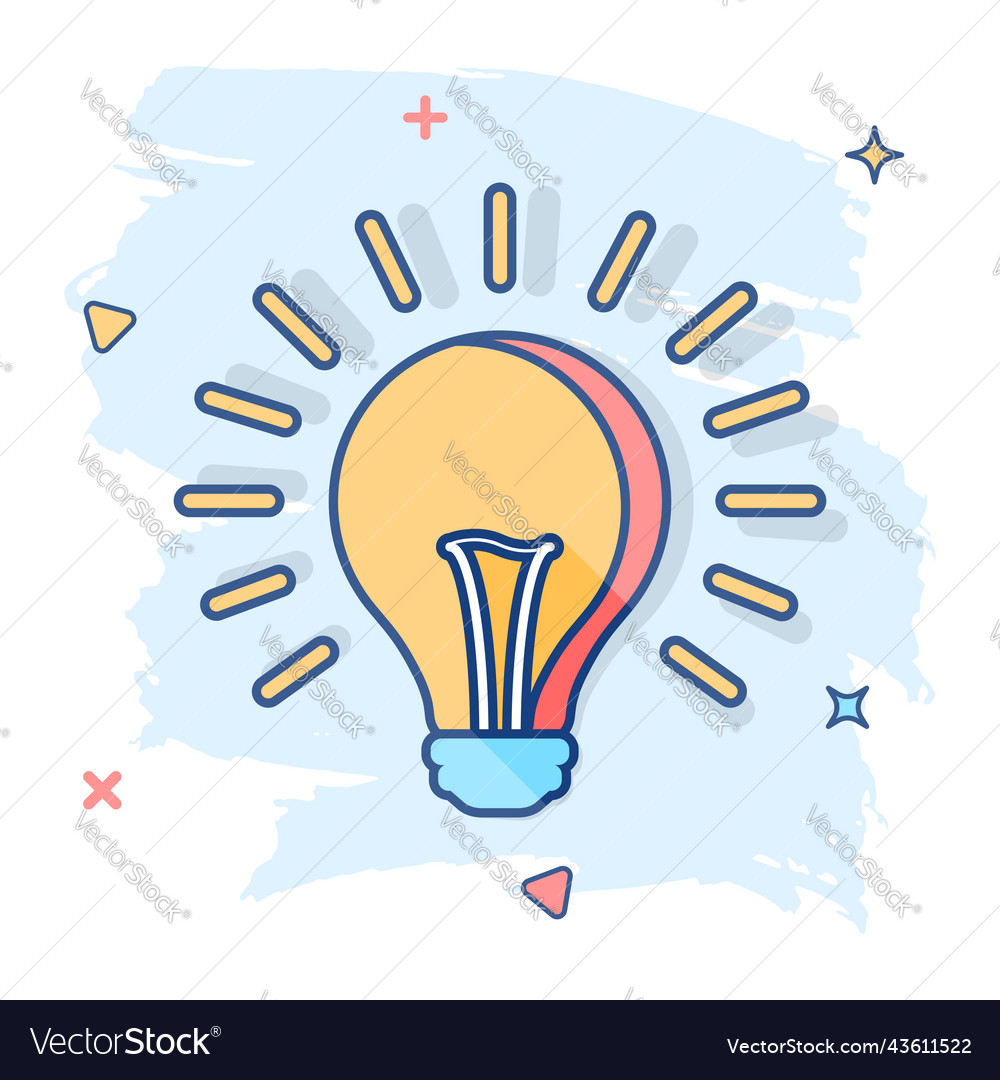 Cartoon halogen lightbulb icon in comic style Vector Image Cartoon halogen lightbulb icon in comic style Vector Image