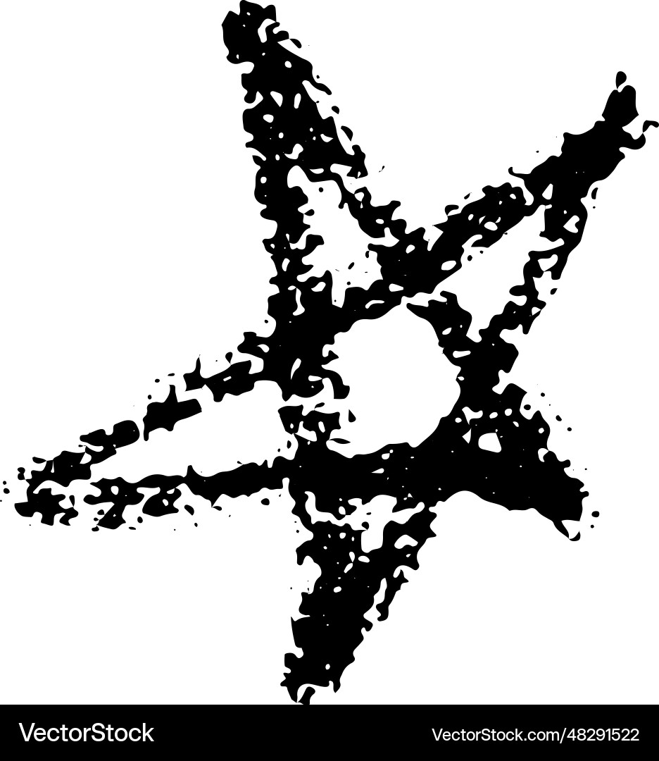 Chalk hand drawn sketch star Royalty Free Vector Image