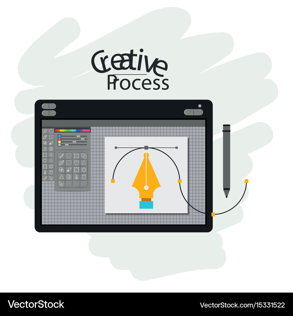 Colorful background with designers graphic table Vector Image