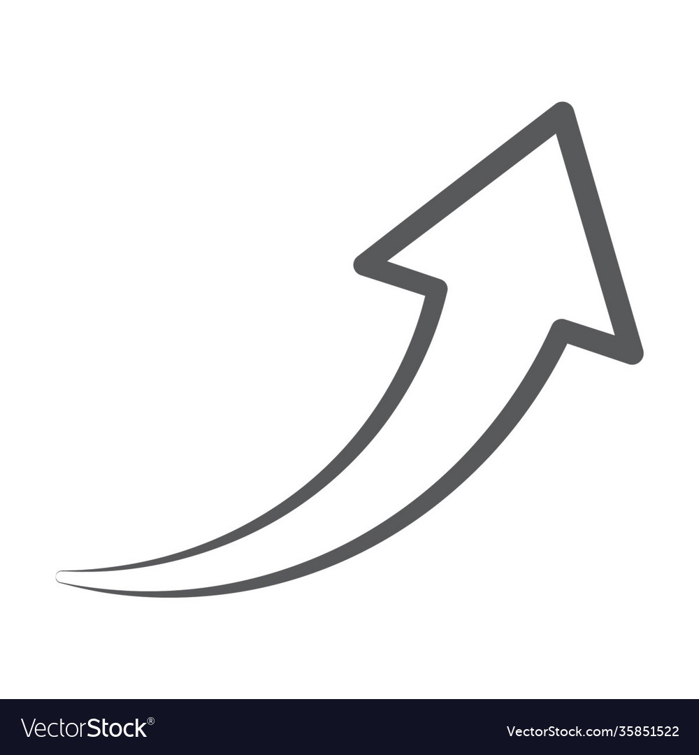 Curved up arrow Royalty Free Vector Image - VectorStock