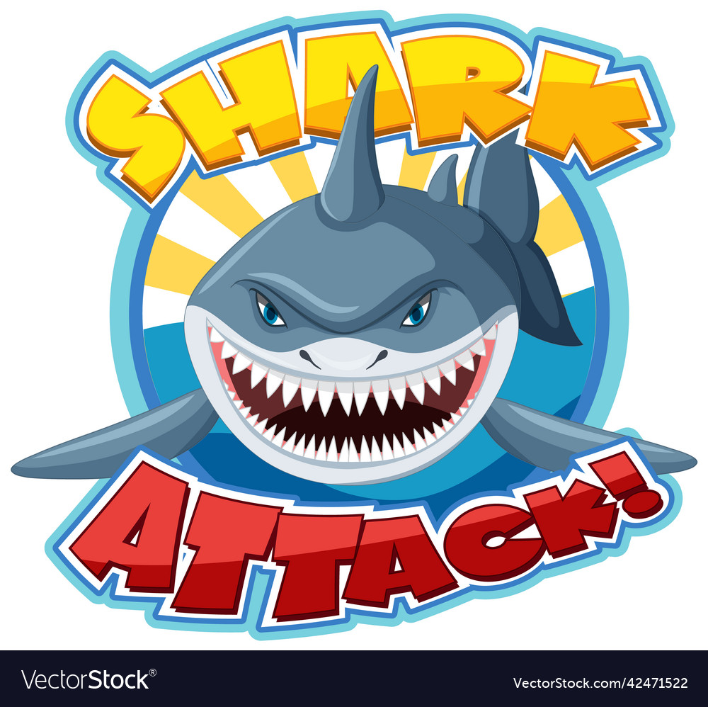 Font design for words shark attack Royalty Free Vector Image