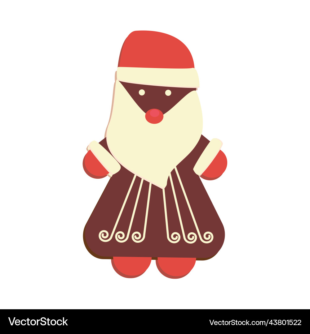 Gingerbread santa claus cookie isolated on white Vector Image