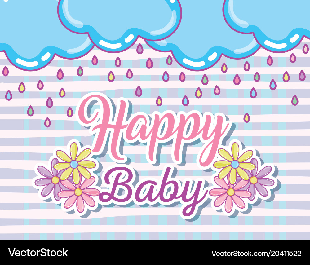 Happy baby card Royalty Free Vector Image - VectorStock