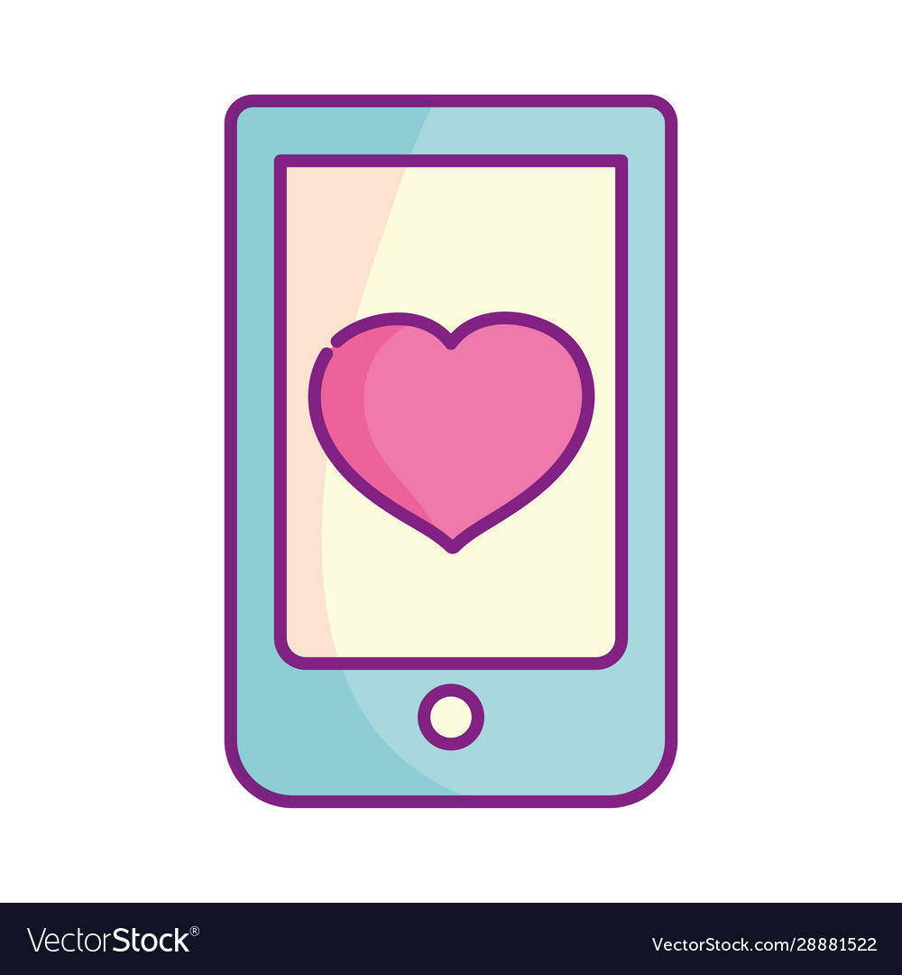 Happy valentines day smartphone application heart Vector Image