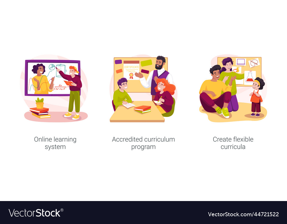 Homeschool curriculum sources isolated cartoon Vector Image Homeschool curriculum sources isolated cartoon Vector Image