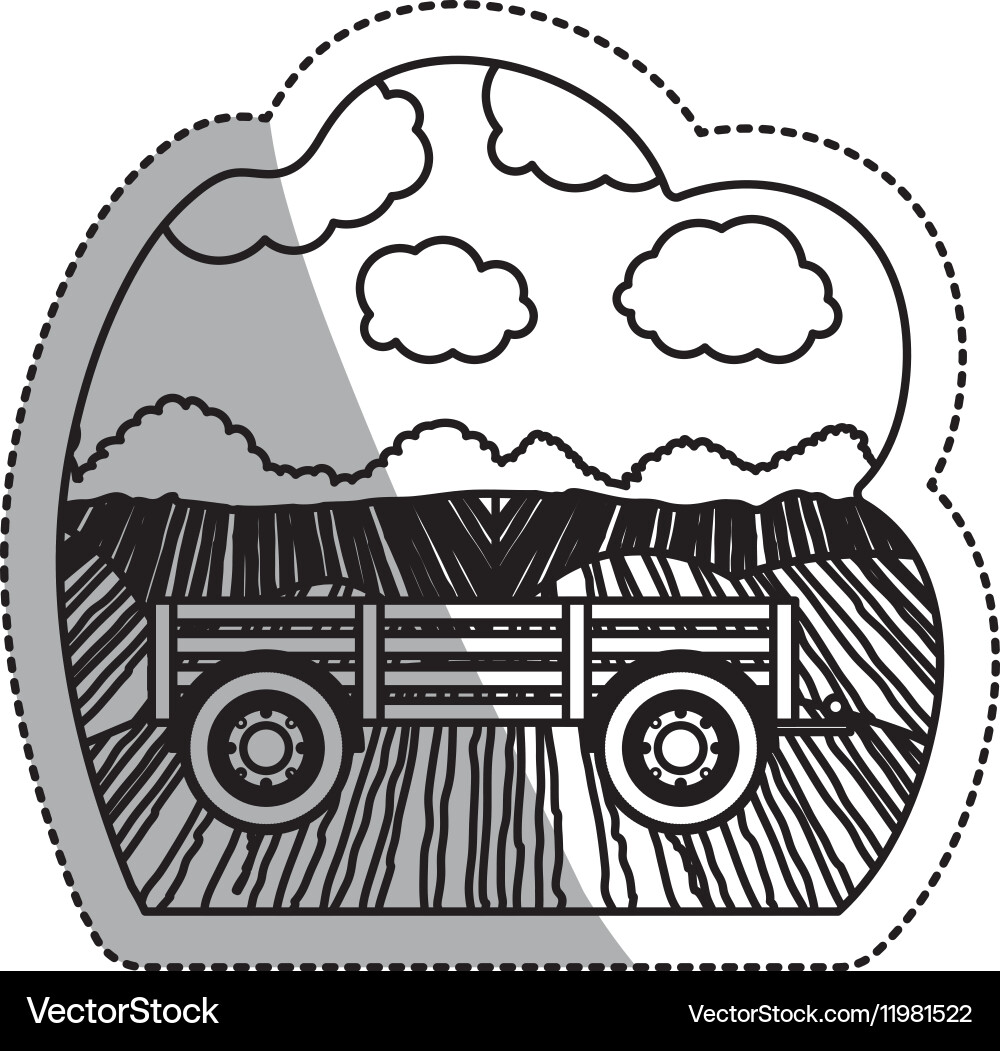Isolated farm cart design Royalty Free Vector Image