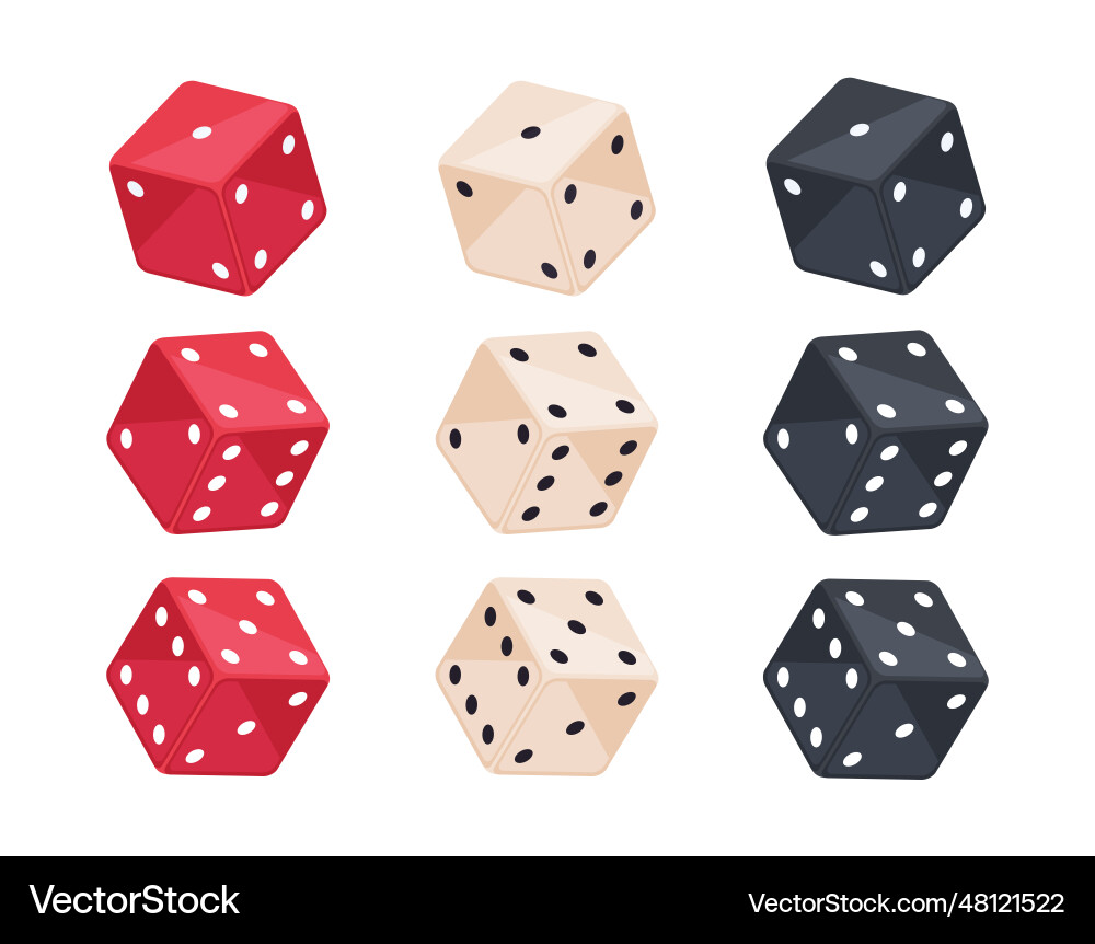 Isometric gambling cube pieces casino or board Vector Image