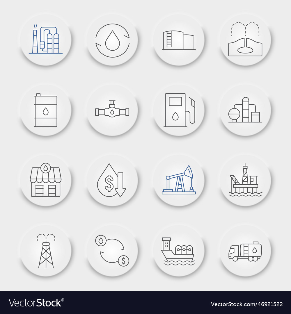 Oil industry line icon set Royalty Free Vector Image Oil industry line icon set Royalty Free Vector Image
