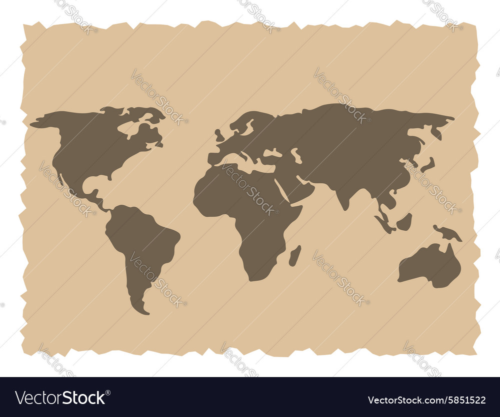 Old world map Royalty Free Vector Image - VectorStock
