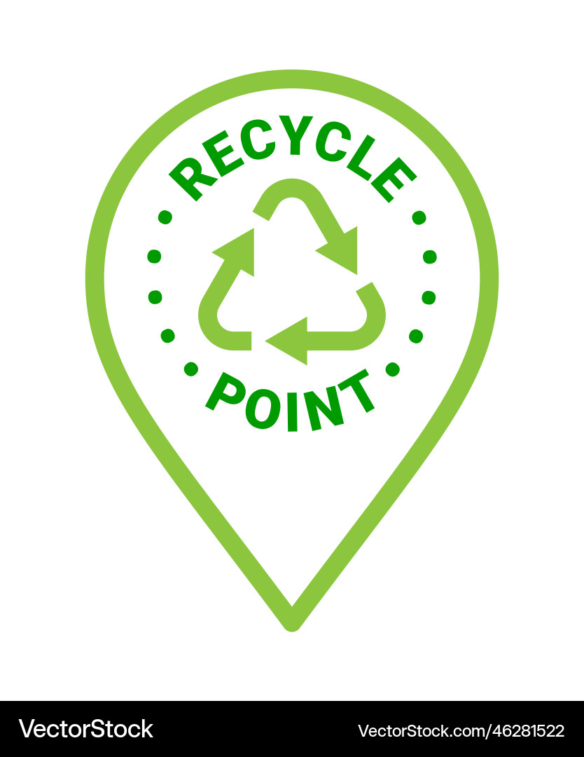 Recycling point sign poster concept Royalty Free Vector