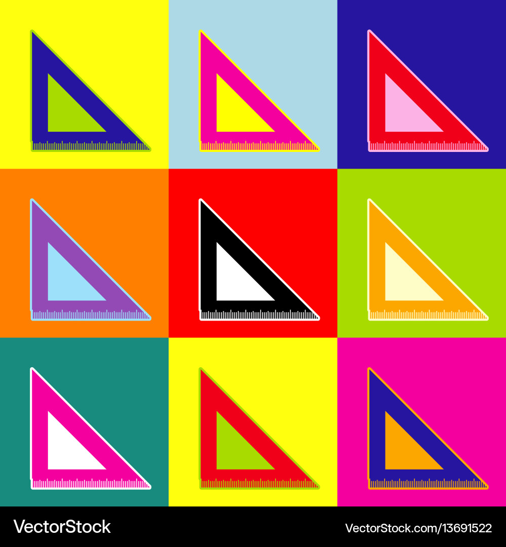 Ruler sign pop-art style Royalty Free Vector Image